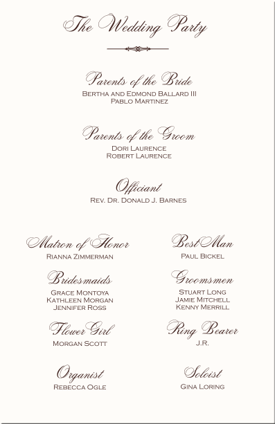 Wedding Programs Wedding Program Wording Program Samples Program 