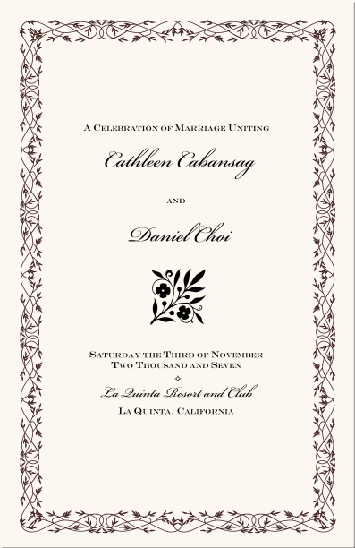Wedding Programs-Wedding Program Wording-Program Samples-Program ...