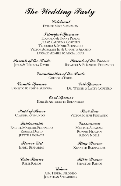 Wedding Programs-Wedding Program Wording-Program Samples-Program ...