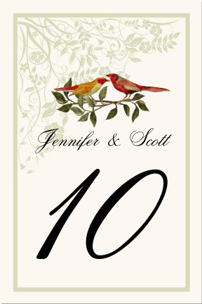 Bird Themed Wedding Table Numbers-Vintage Table Number Designs-Vintage ...