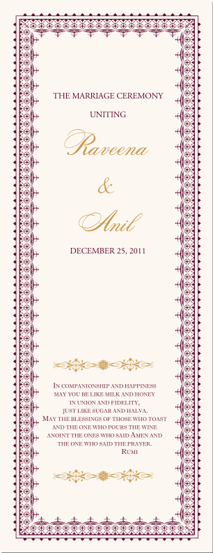 Indian Wedding Programs-Hindu Wedding Program Wording-Indian Wedding ...