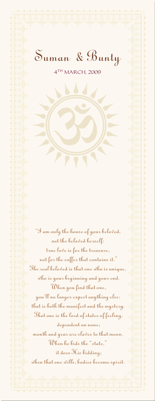 Aum Symbol Indian Wedding Programs-Hindu Wedding Program Wording-Indian ...