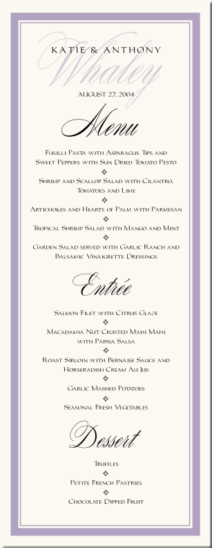 Wedding Menu Cards-Vintage Monogram Menu Cards-Special Event Menu Cards ...