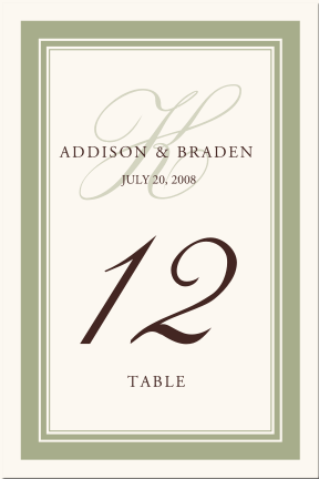 Wedding Table Numbers-Table Names-Custom Monogram Table Number Cards ...