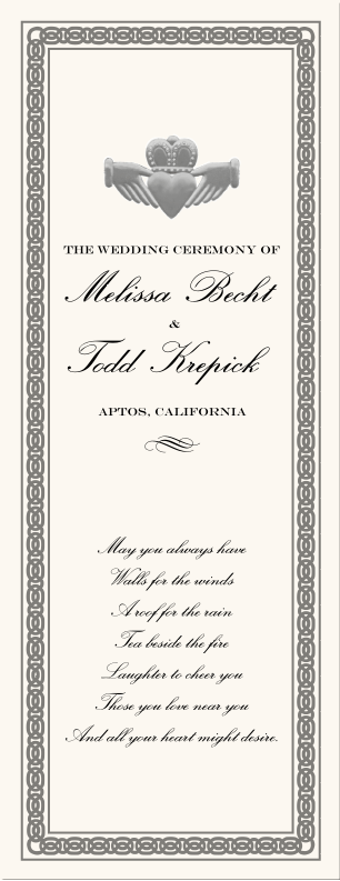Claddagh- Celtic Wedding Programs-Irish Wedding Program Wording-Irish/Celtic Program Samples ...