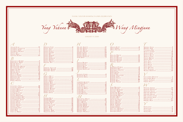 Chinese-Asian Themed Wedding Seating Charts-Chinese Themed Weddings ...