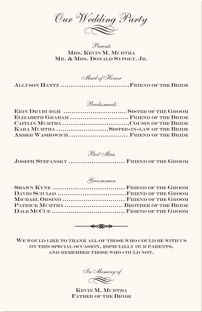 Wedding Programs Wedding Program Wording Program Samples Program 