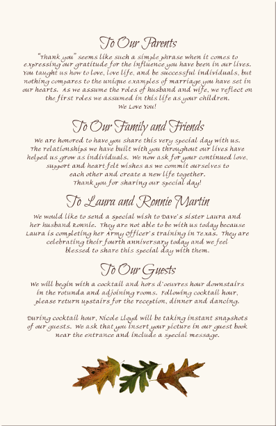 Wedding Programs-Wedding Program Wording-Program Samples-Program ...