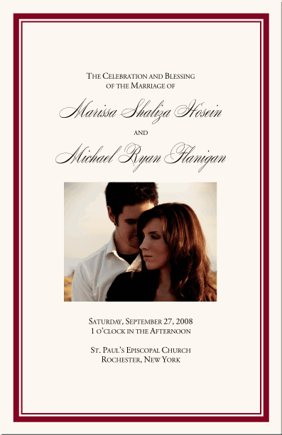 Engagement Photograpy Wedding Program- Monogram Wedding Programs ...