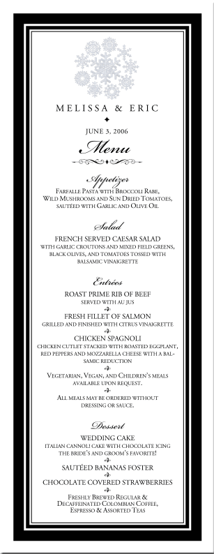 Snowflake-Winter Holiday Wedding-Christmas Wedding Programs-Table ...