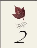 Fall Wedding Table Numbers with Leaves