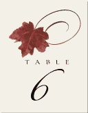 Fall Wedding Table Numbers with Leaves
