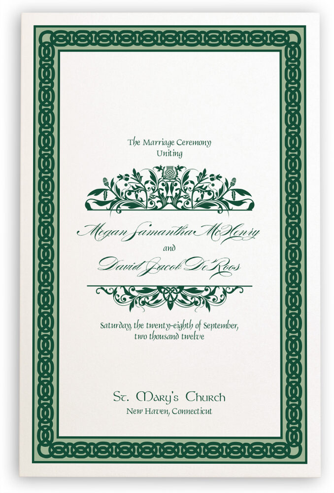 Vintage Scott's Garden Irish and Celtic Wedding Programs and Church ...