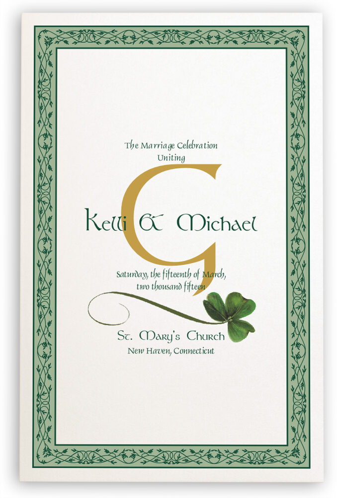 Celtic and Irish Wispy Shamrock Wedding Programs and Church Programs ...