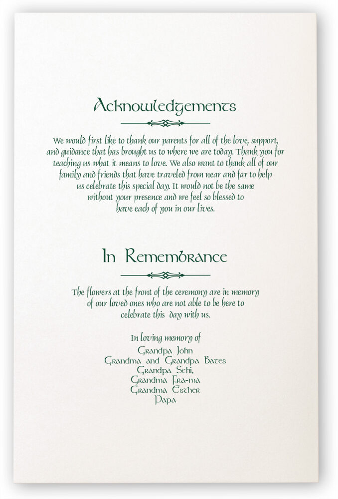 Celtic and Irish Wispy Shamrock Wedding Programs and Church Programs ...