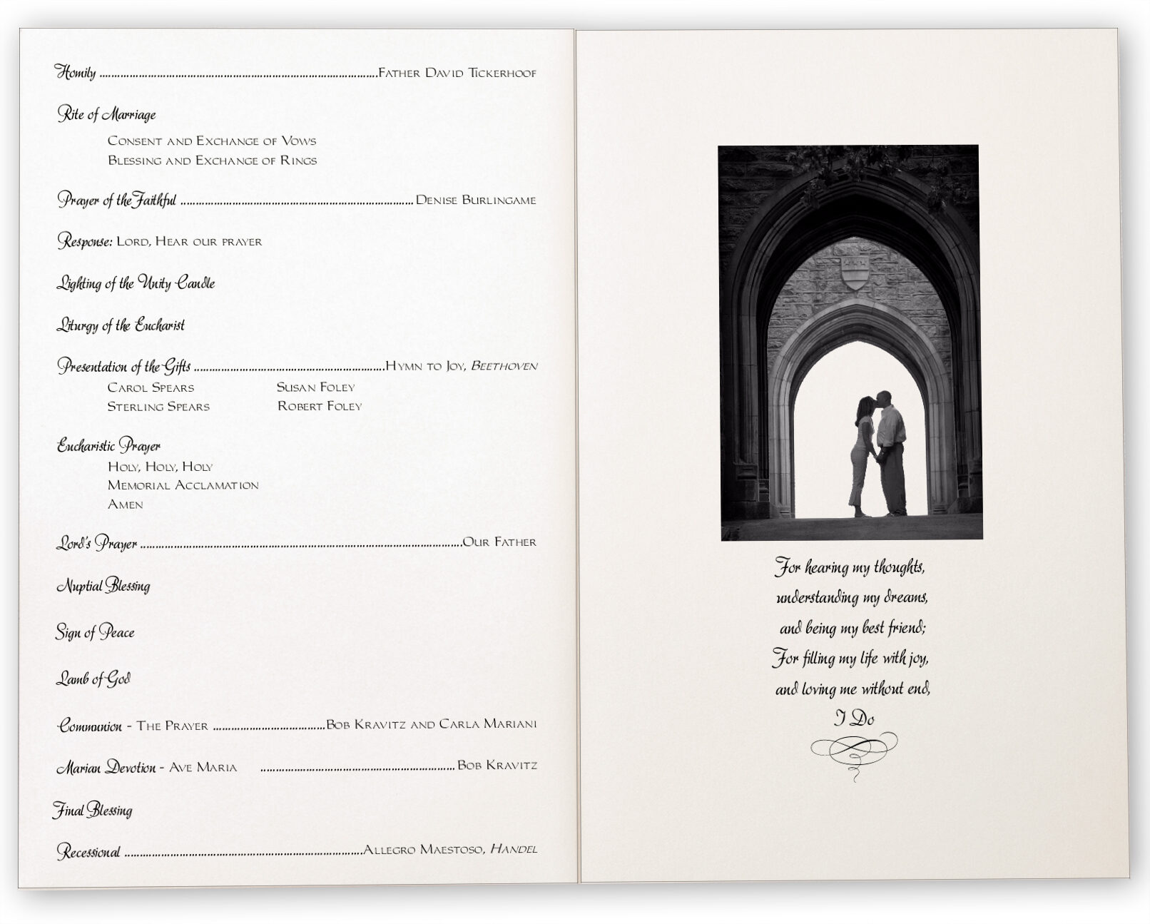 White Rose Cascade Wedding Programs & Floral Marriage Ceremony Programs ...