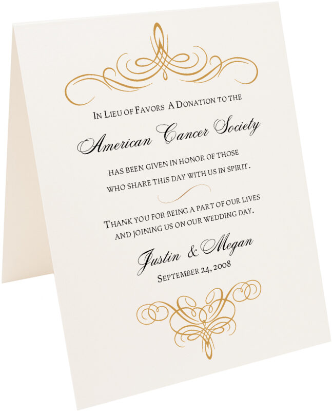 Wedding Donation Cards | Flourish Donation Card-Charity Cards-Wedding ...