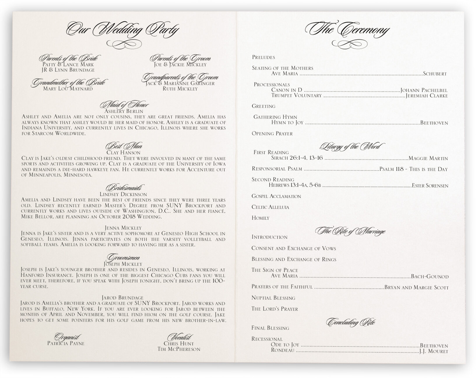 Winter Wedding Snowflake Wedding Programs, Custom Marriage Programs ...
