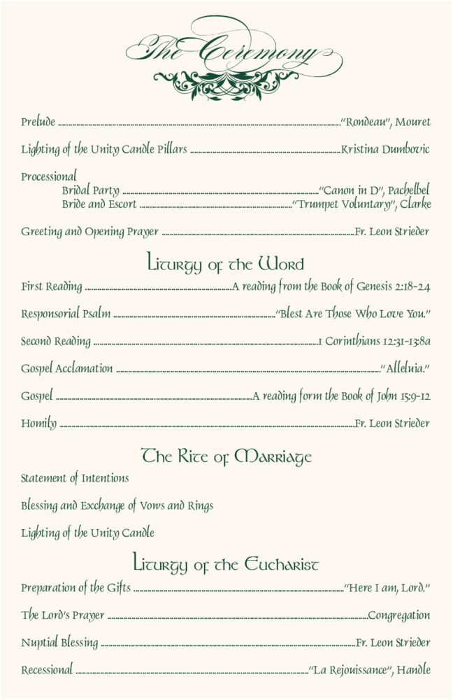 Vintage Scott's Garden Irish and Celtic Wedding Programs and Church ...