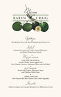 Water Lily Patch and Dragonfly Wedding Menu Cards, Custom Menu Cards ...