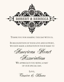 Custom Wedding Donation Cards for your Charity Favors and Charitable ...
