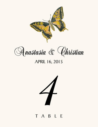 Butterfly Assortment Painting Spring/Summer Wedding Table Number Cards ...