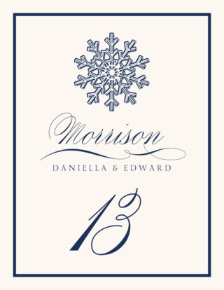 Assorted Winter Snowflake Drawings Wedding Table Numbers, Table Cards ...