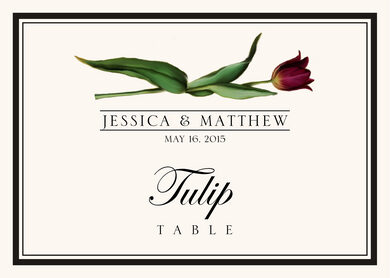 Assorted Flowers and Monogram Spring and Summer Wedding Table Name ...