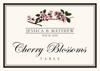 Assorted Flowers and Monogram Spring and Summer Wedding Table Name ...