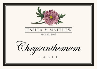 Assorted Flowers and Monogram Spring and Summer Wedding Table Name ...