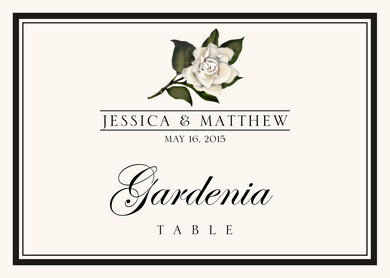 Assorted Flowers and Monogram Spring and Summer Wedding Table Name ...