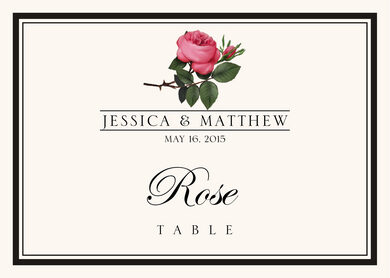 Assorted Flowers and Monogram Spring and Summer Wedding Table Name ...