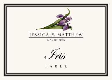Assorted Flowers and Monogram Spring and Summer Wedding Table Name ...
