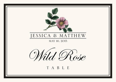 Assorted Flowers and Monogram Spring and Summer Wedding Table Name ...