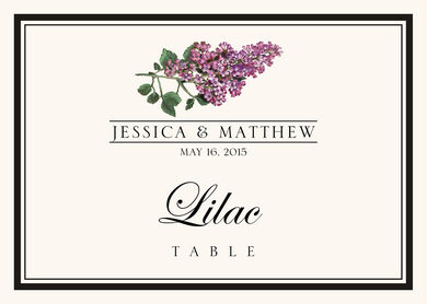 Assorted Flowers and Monogram Spring and Summer Wedding Table Name ...