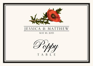 Assorted Flowers and Monogram Spring and Summer Wedding Table Name ...