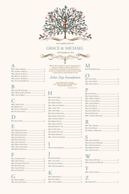 Tree of Life Wedding Seating Chart with Arbor Day customizable tree ...