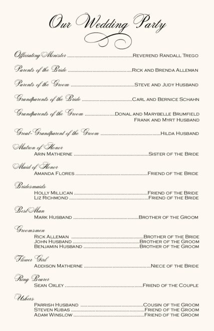 Reception Ceremony Program Covers